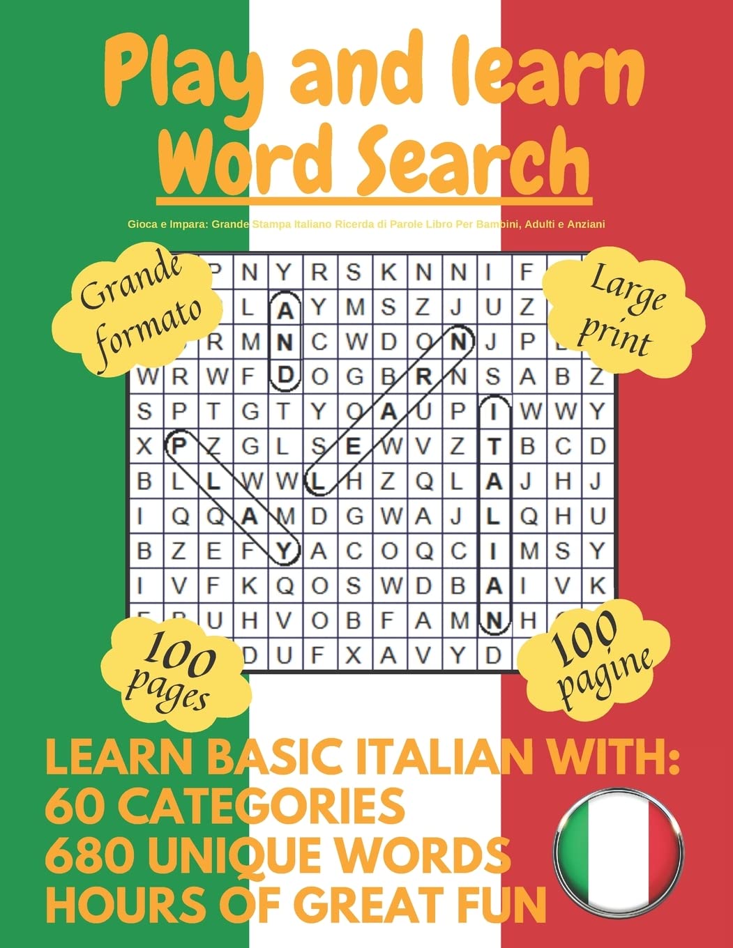 Play and learn: Large Print Italian Word Search Puzzle Book For Kids ...