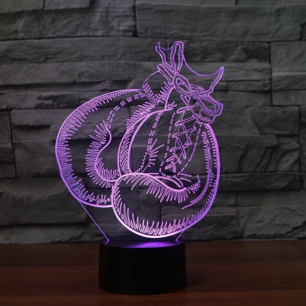 SUPERIORVZND 3D Boxing Gloves Night Light Remote Control Power Touch ...