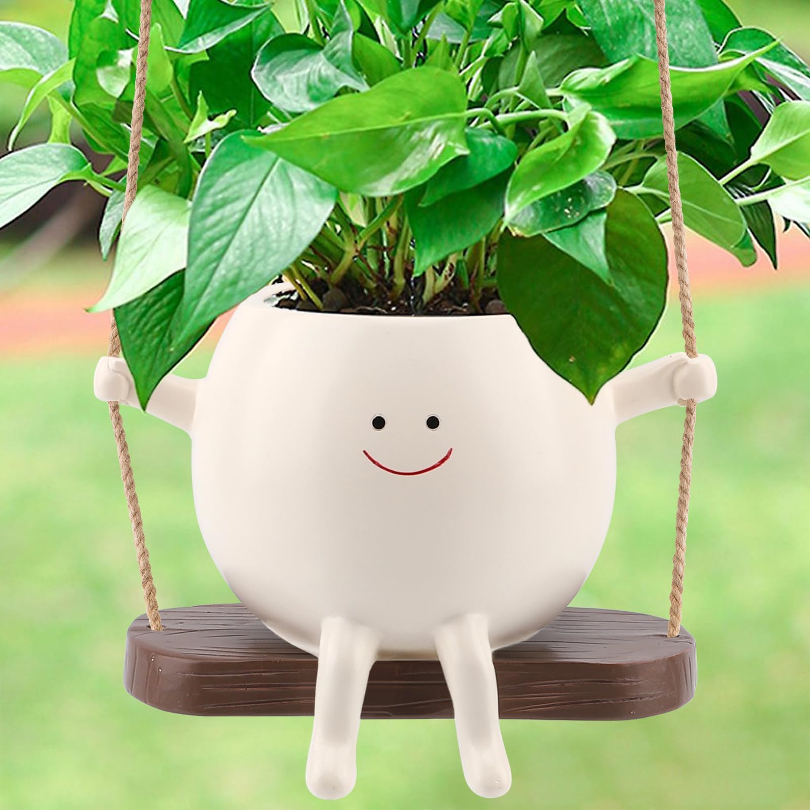 Amazon.com: Tuenmofun Swinging Plant Pot with Smile Face, Unique ...