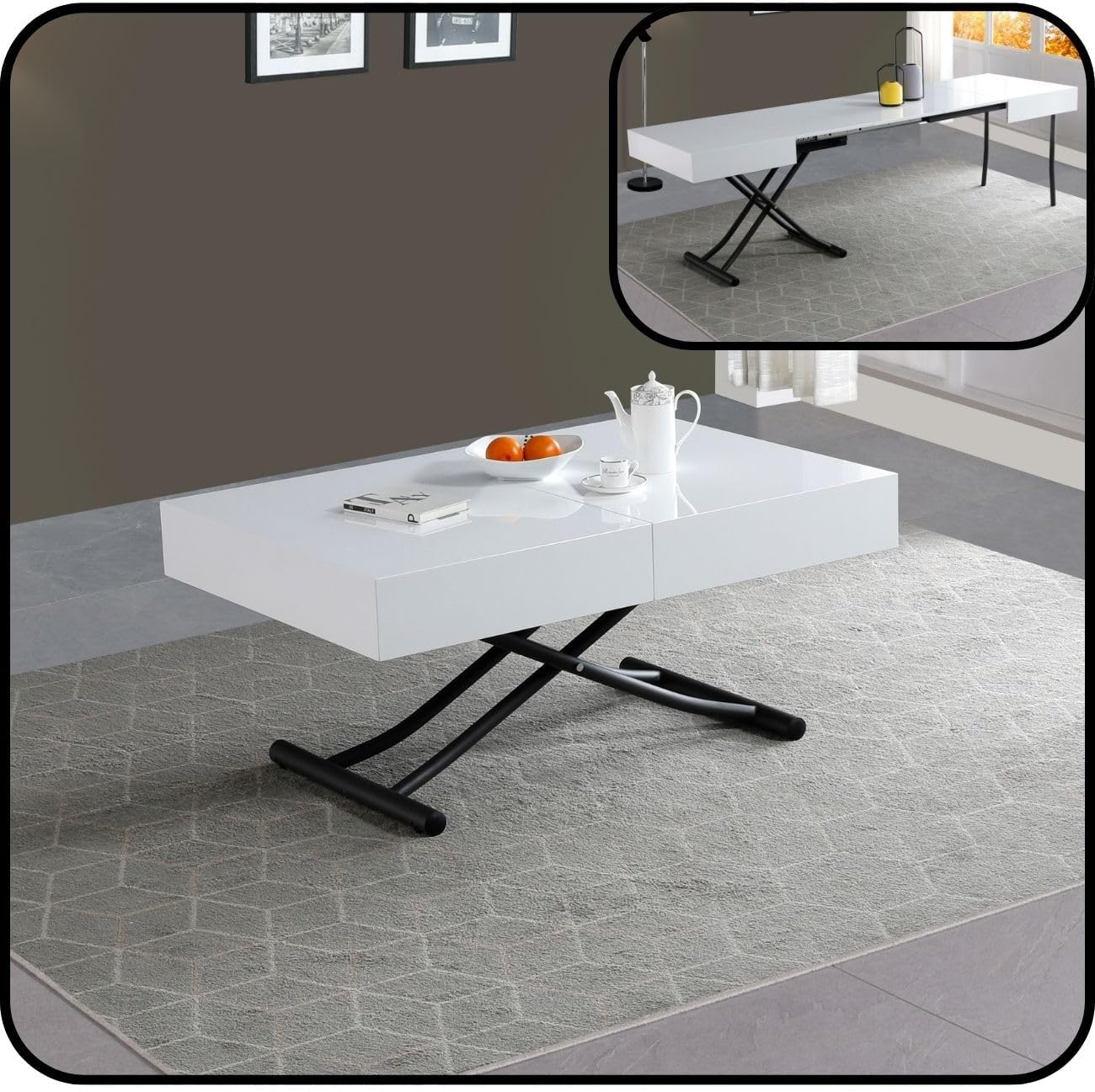 VOLERO', Mesa de Centro elevable y Extensible, Modelo Achille XL ...