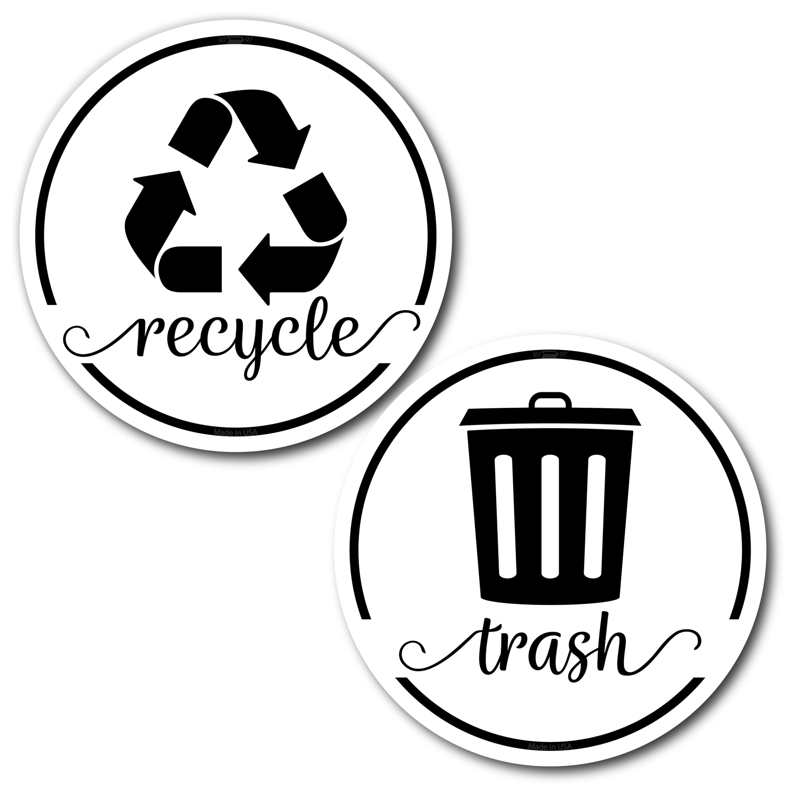 Amazon.com: White Trash Recycle Magnets for Kitchen Trash Can and ...