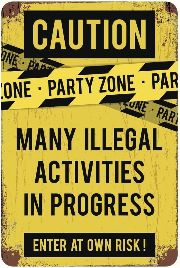 Caution Party Zone with Police Caution Tape Art Print Laminated Dry ...
