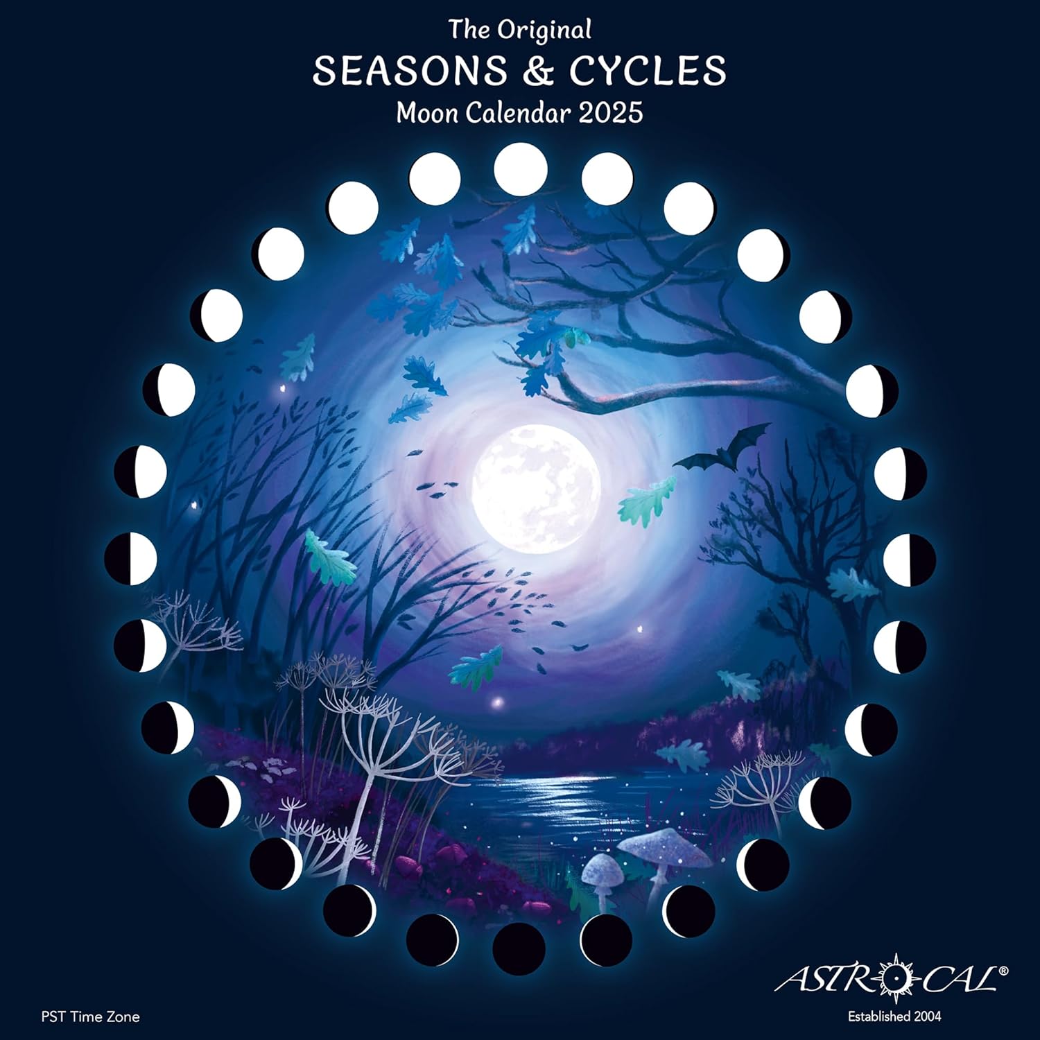 Amazon.com: Astrocal Seasons & Cycles Moon Calendar 2025 USA (Blue, PST ...