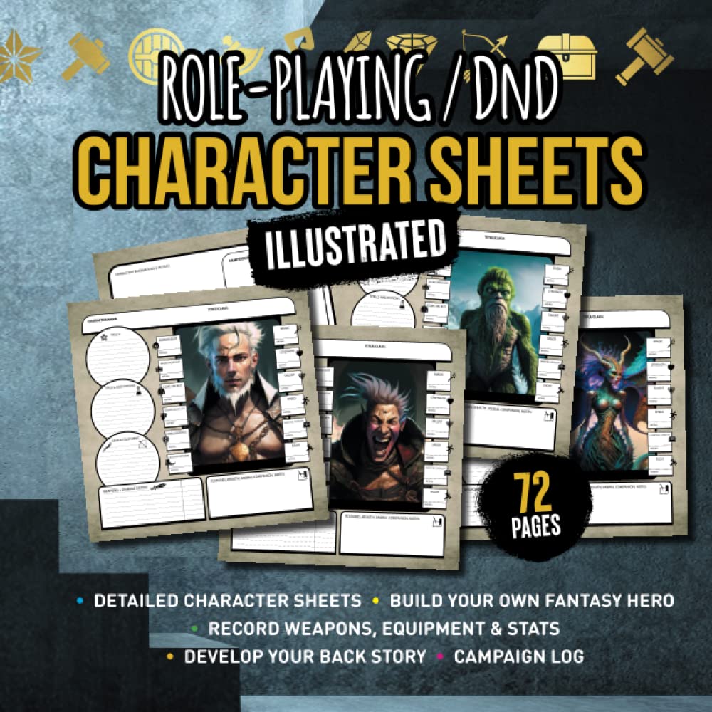 ROLE-PLAYING / DnD CHARACTER SHEETS - ILLUSTRATED: CREATE YOUR CUSTOM ...
