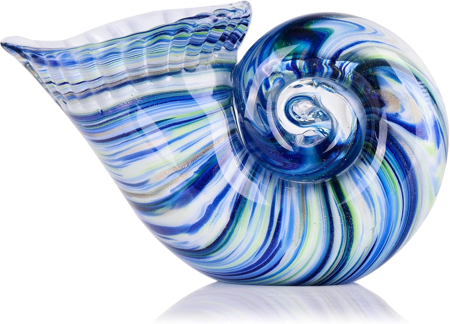 Glass Seashell Decor,Hand Blown Glass Conch Shell Figurines Collectible ...
