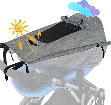 WD&CD Universeel zonnescherm voor kinderwagen, uv-bescherming ...
