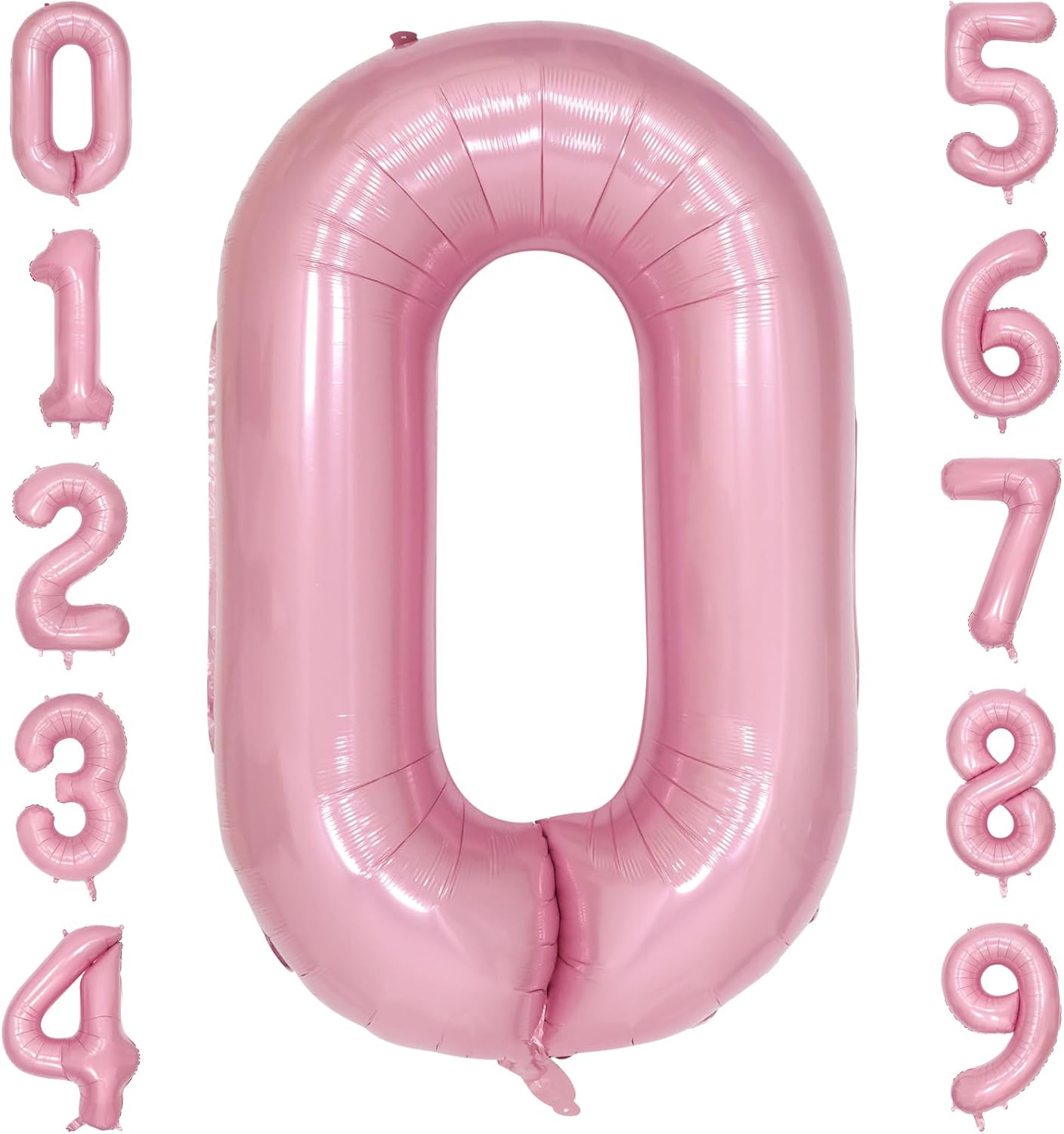 Amazon.com: PatiCool 40 Inch Pink Number Balloon 0, Large Number Foil ...