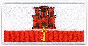 Flag of Gibraltar - Sew-on - Embroidered Patch/Badge/Emblem : Amazon.co.uk: Home & Kitchen