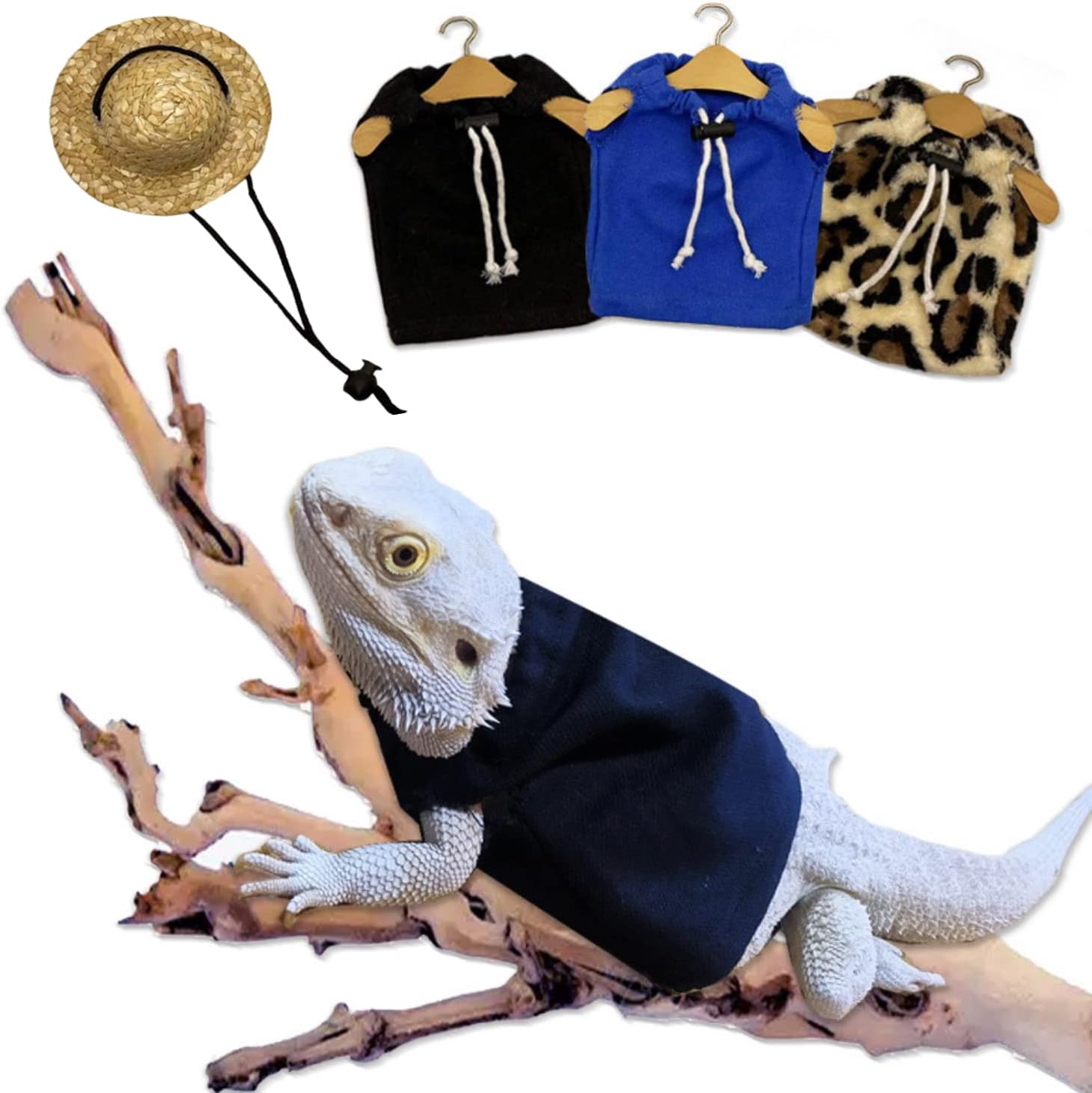 Amazon.com : 4 Pack Lizard Clothes for Bearded Dragons Straw Hat Set ...