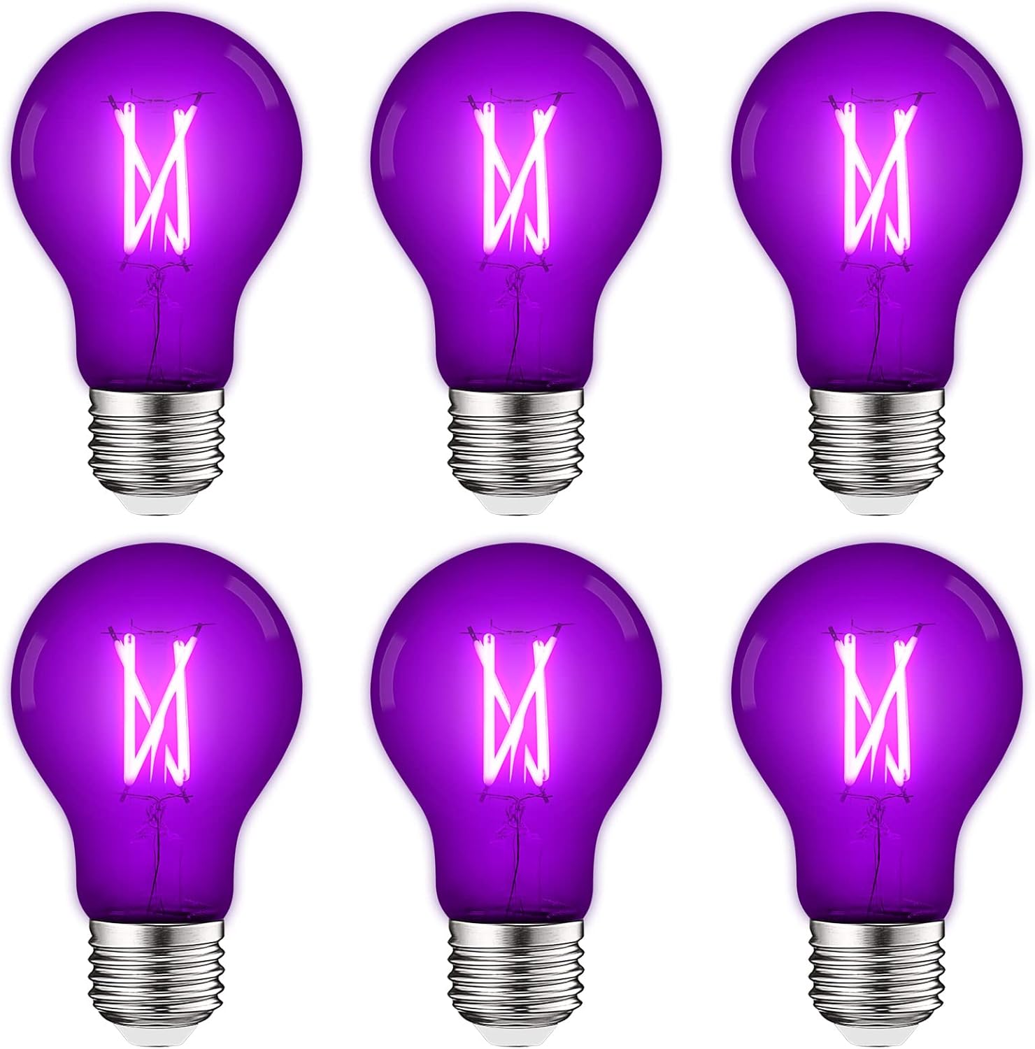 Luxrite A19 Edison LED Purple Light Bulbs, 4.5W (60W Equivalent ...