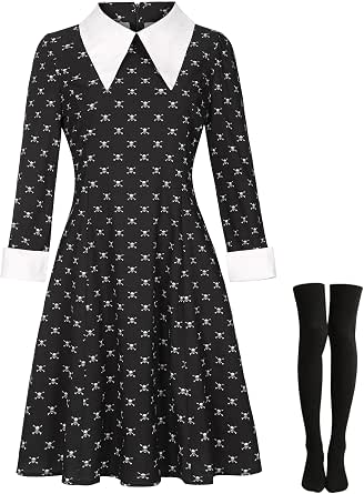 Amazon.com: Women Costume Adult Gothic Family Cosplay Halloween Costume ...