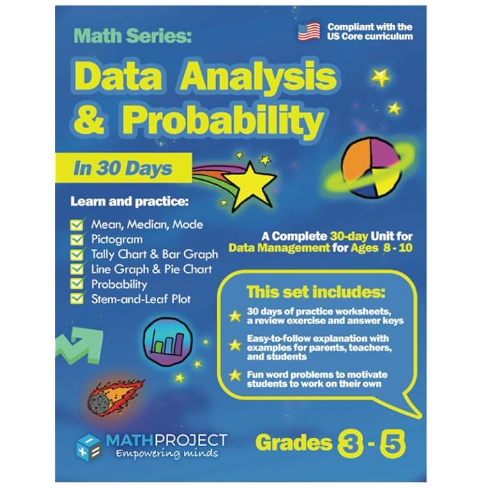 Buy Data Analysis and Probability for Grades 3-5 OR ages 8-10: Mean ...