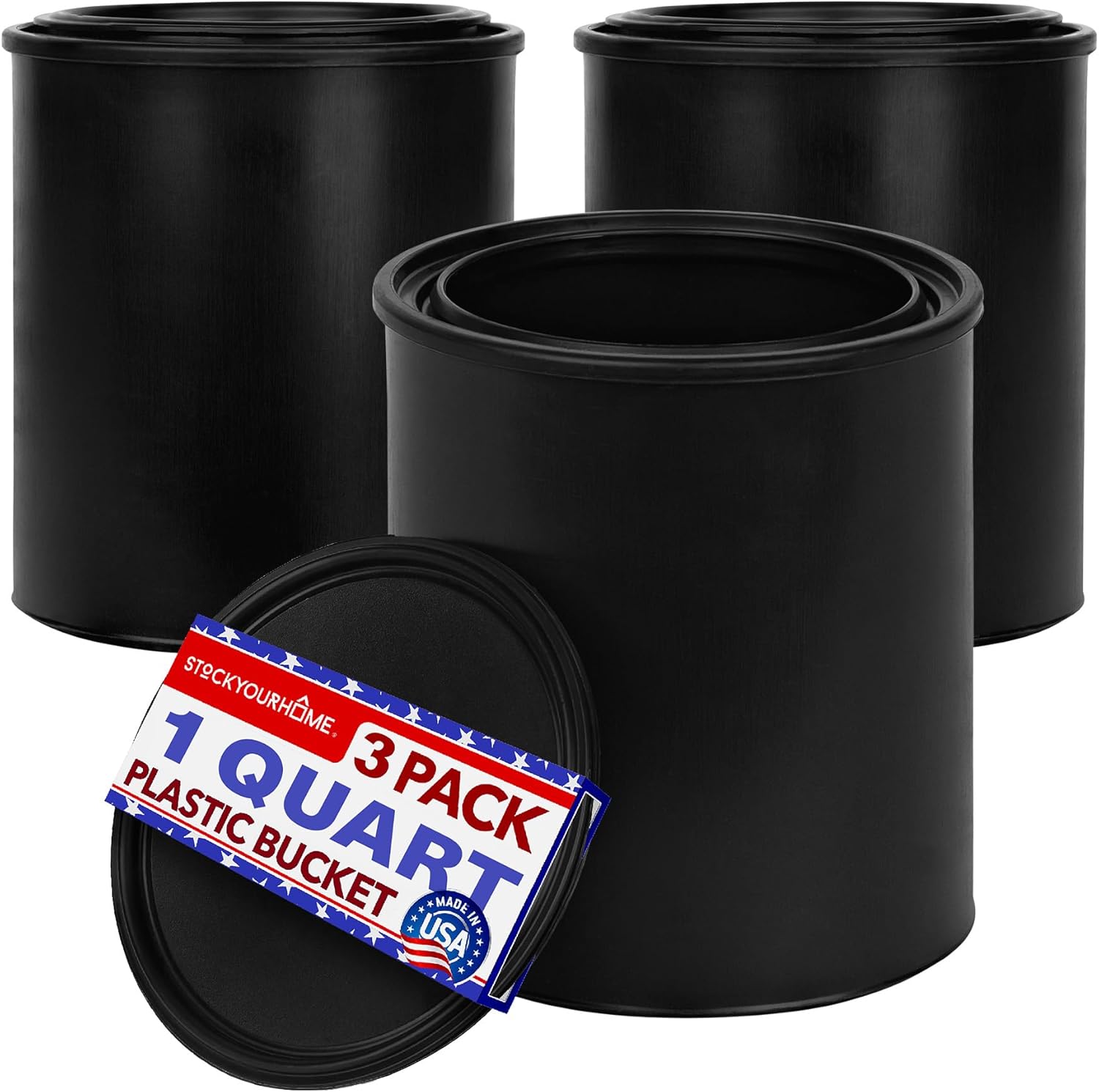 Amazon.com: 1-Quart Plastic Paint Bucket (3 Pack) - Triple Lock ...