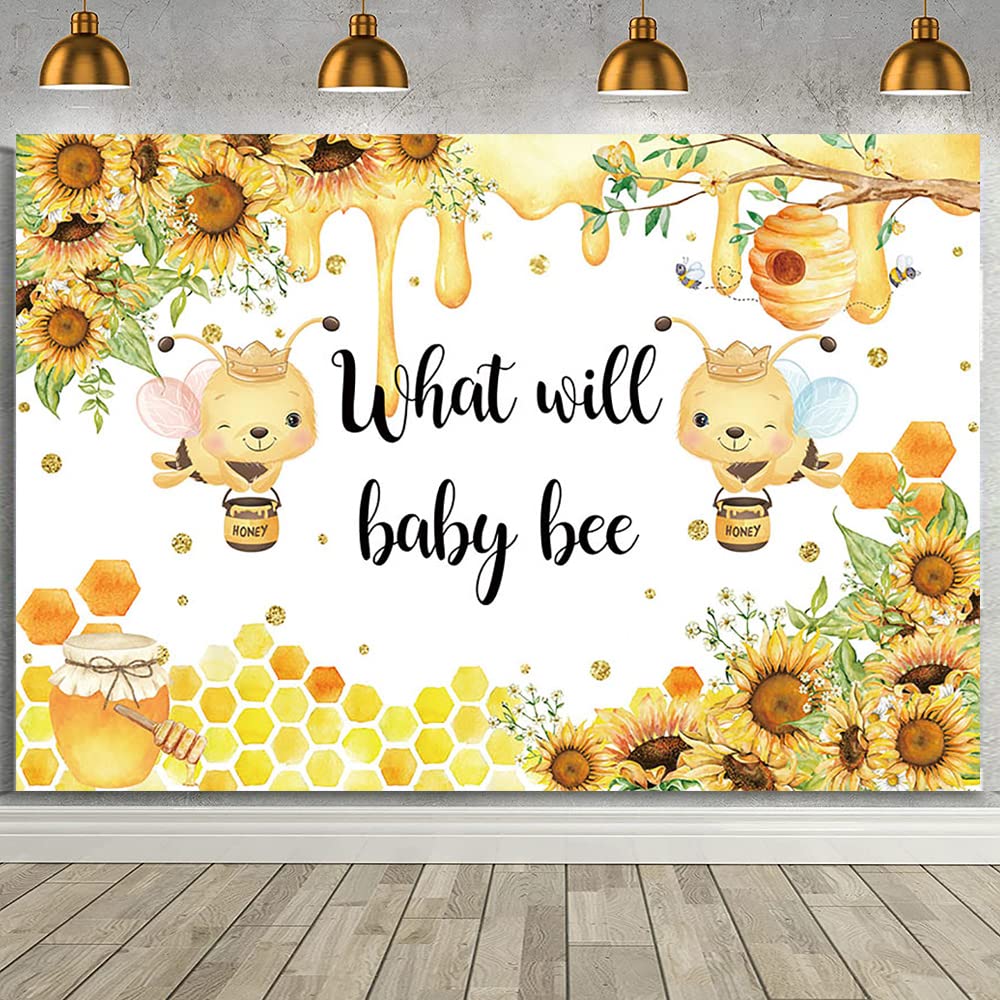 Aibiin Bee Gender Reveal Backdrop Banner What Will Baby Bee ...