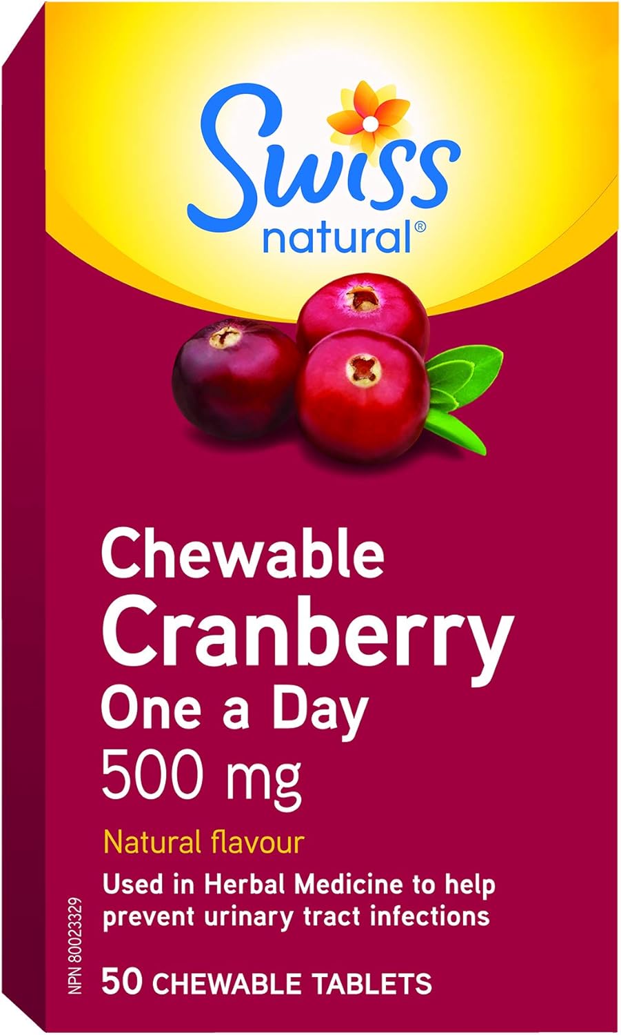 Swiss Natural – Cranberry Chewable Tablets 500mg | Prevents Urinary ...