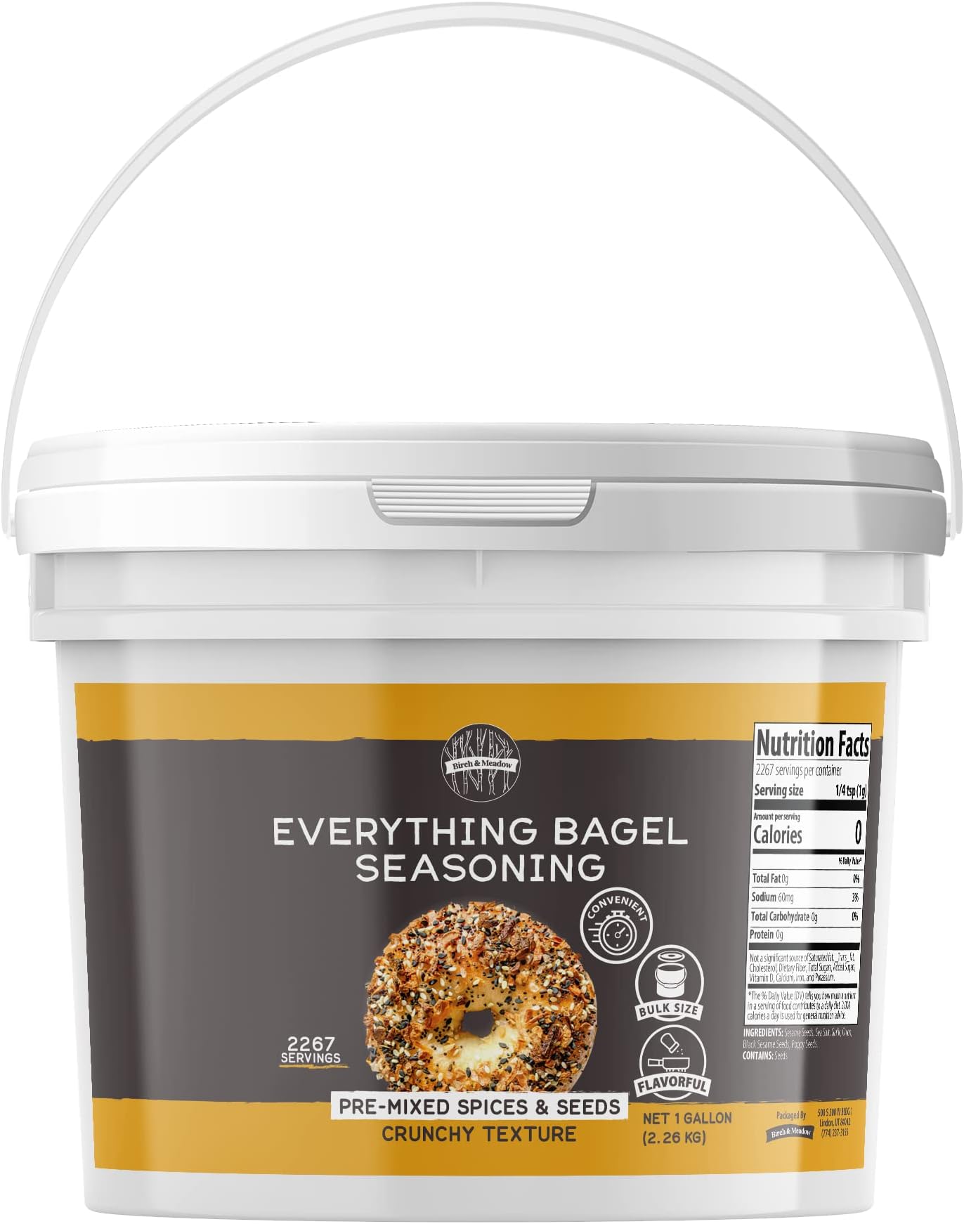 Amazon.com : Birch & Meadow 1 Gallon of Everything Bagel Seasoning, Pre ...
