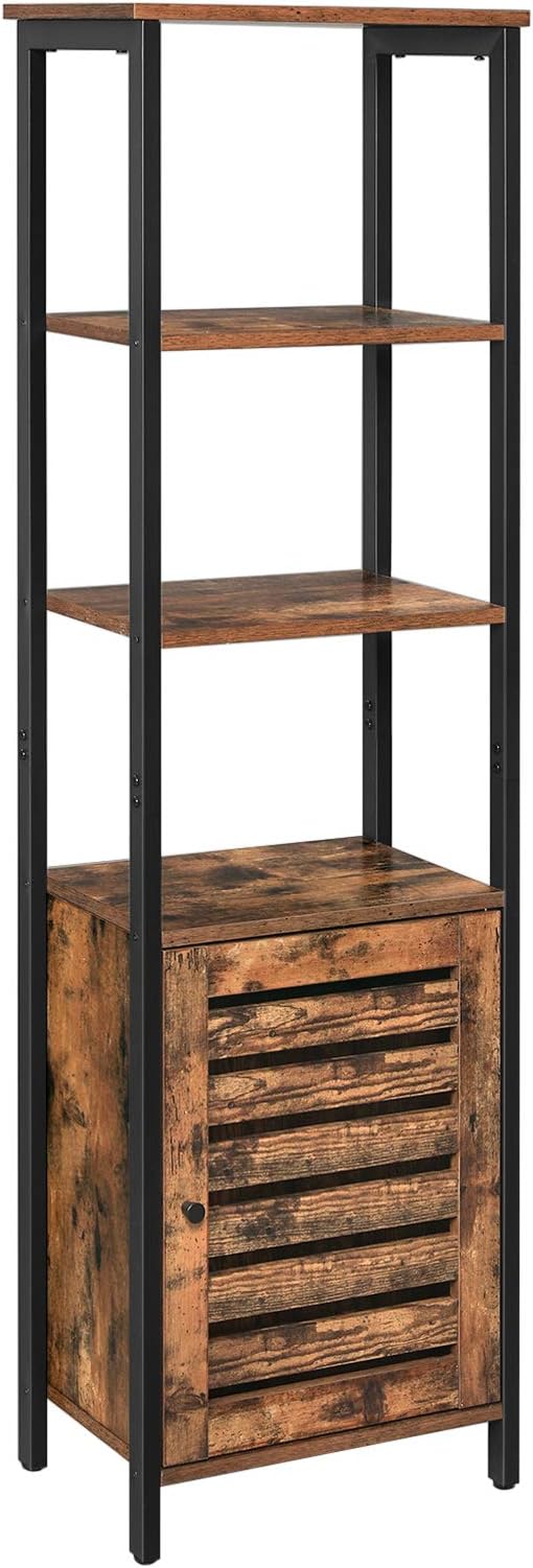 Amazon.com: VASAGLE Lowell Tall Cabinet, 4-Tier Storage Cabinet with ...