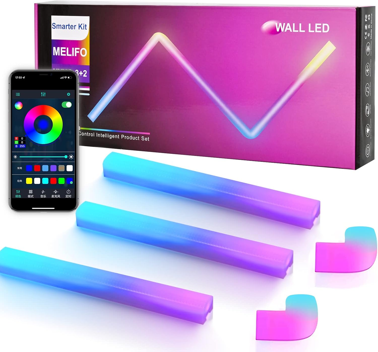 Buy MELIFO Glide FRGBIC Wall Lights,Music Wall Lights Works with ...