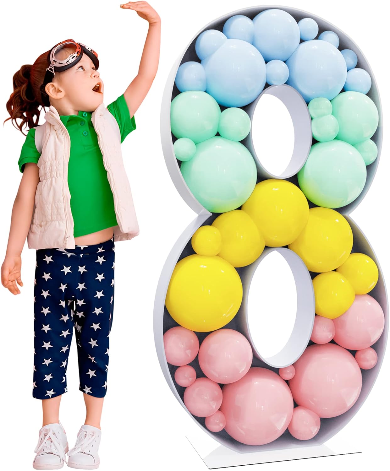 Amazon.com: Asee'm 4FT Marquee Numbers Mosaic Frame Number 8 Large Pre ...