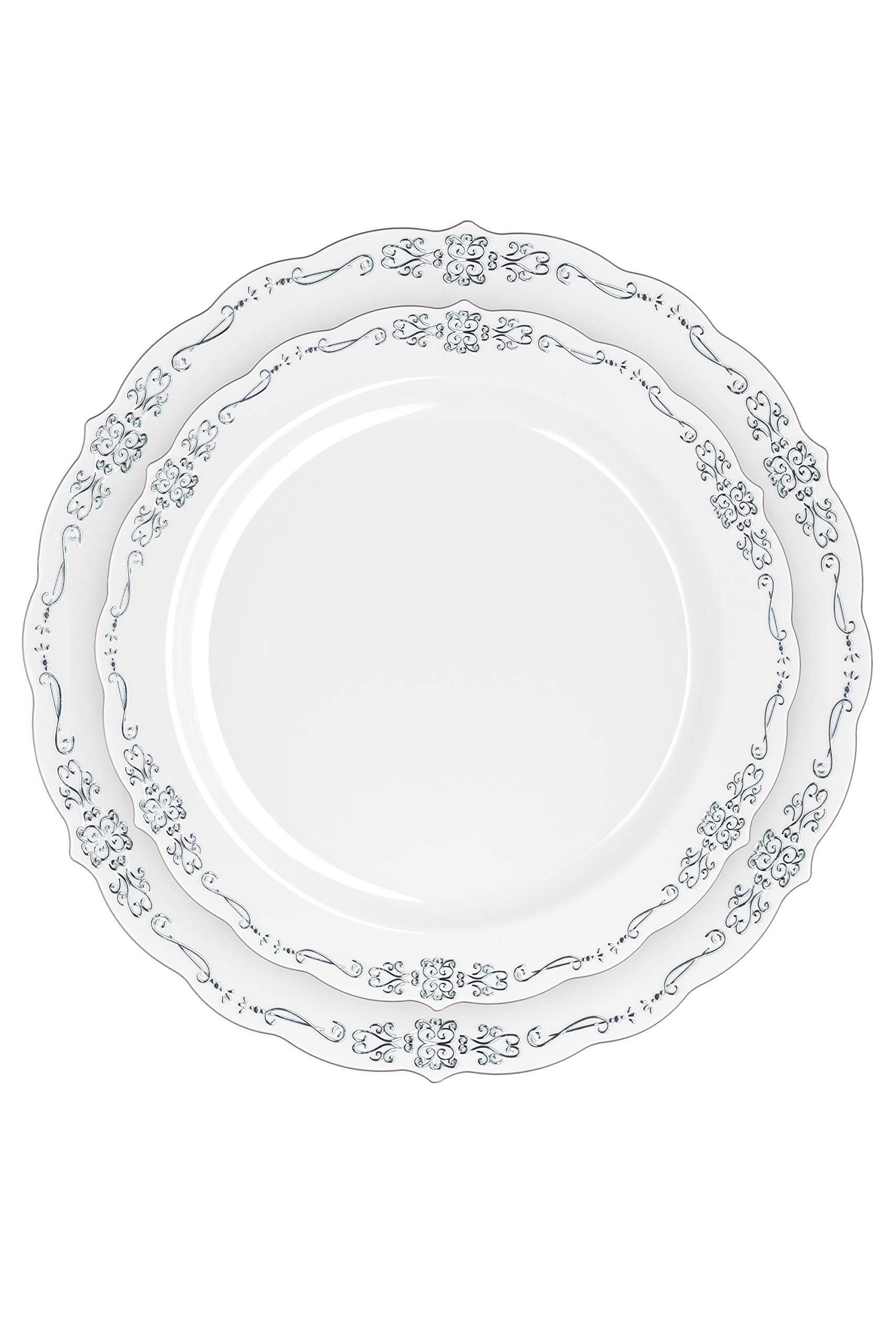 Snapklik.com : 60 Pcs Disposable Plastic Plates Victorian Design ...