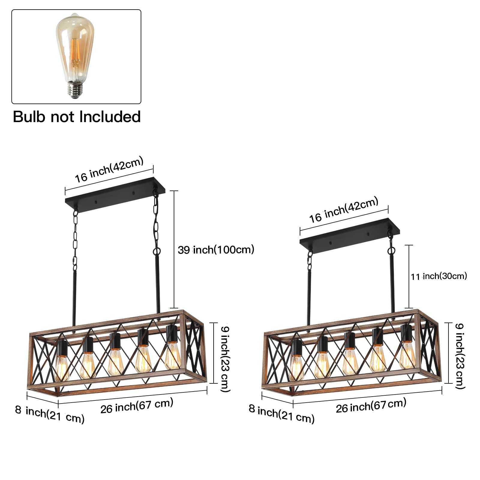 Snapklik.com : KEESFU 5-Light Dining Room Light Fixture, Farmhouse ...