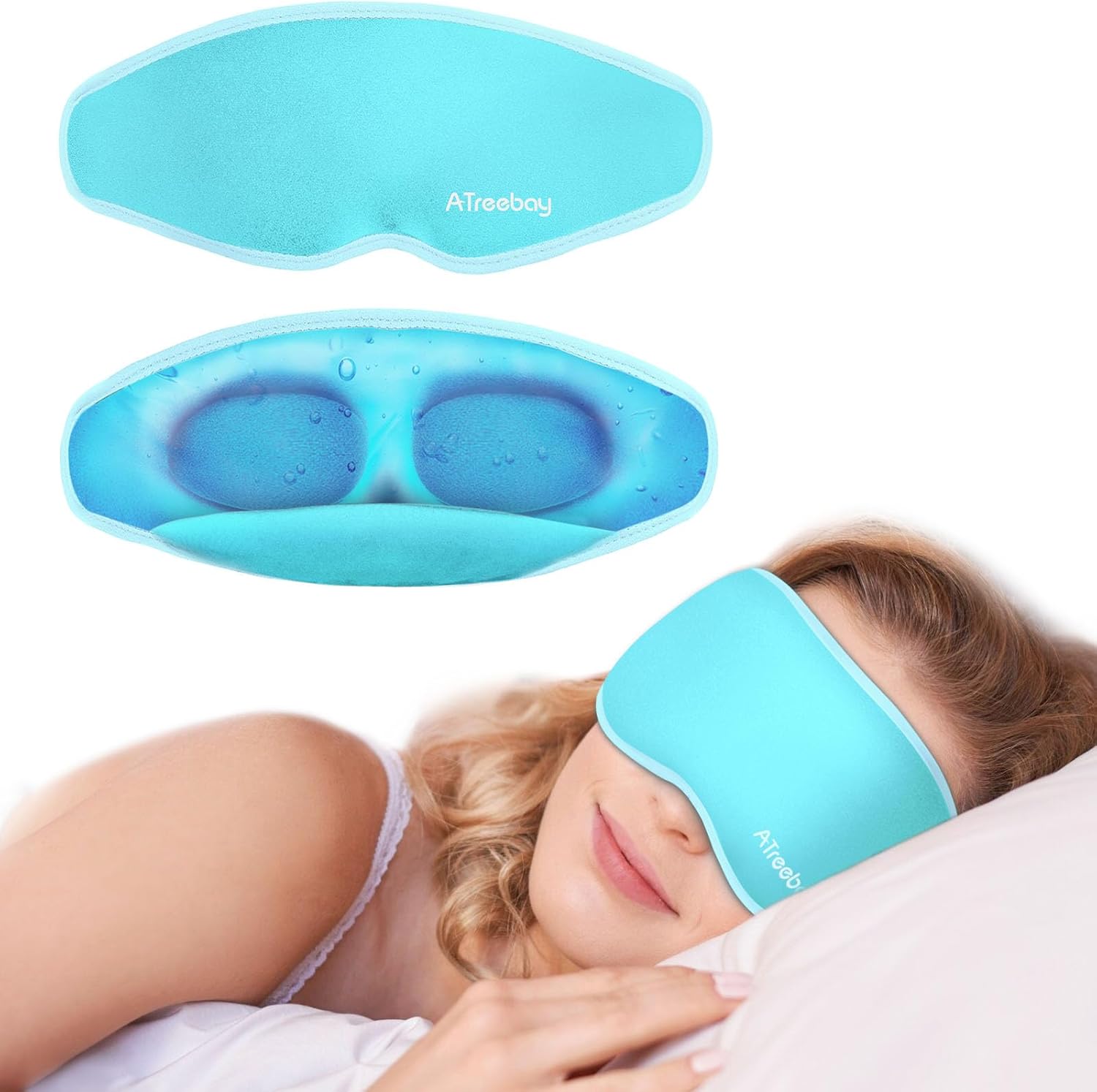 Amazon.com: ATreebay 3D Gel Cooling Eye Mask, Weighted Eye mask for ...