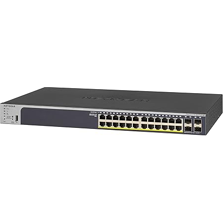 NETGEAR 28-Port Gigabit Ethernet Smart Managed Pro PoE Switch (GS728TPP ...