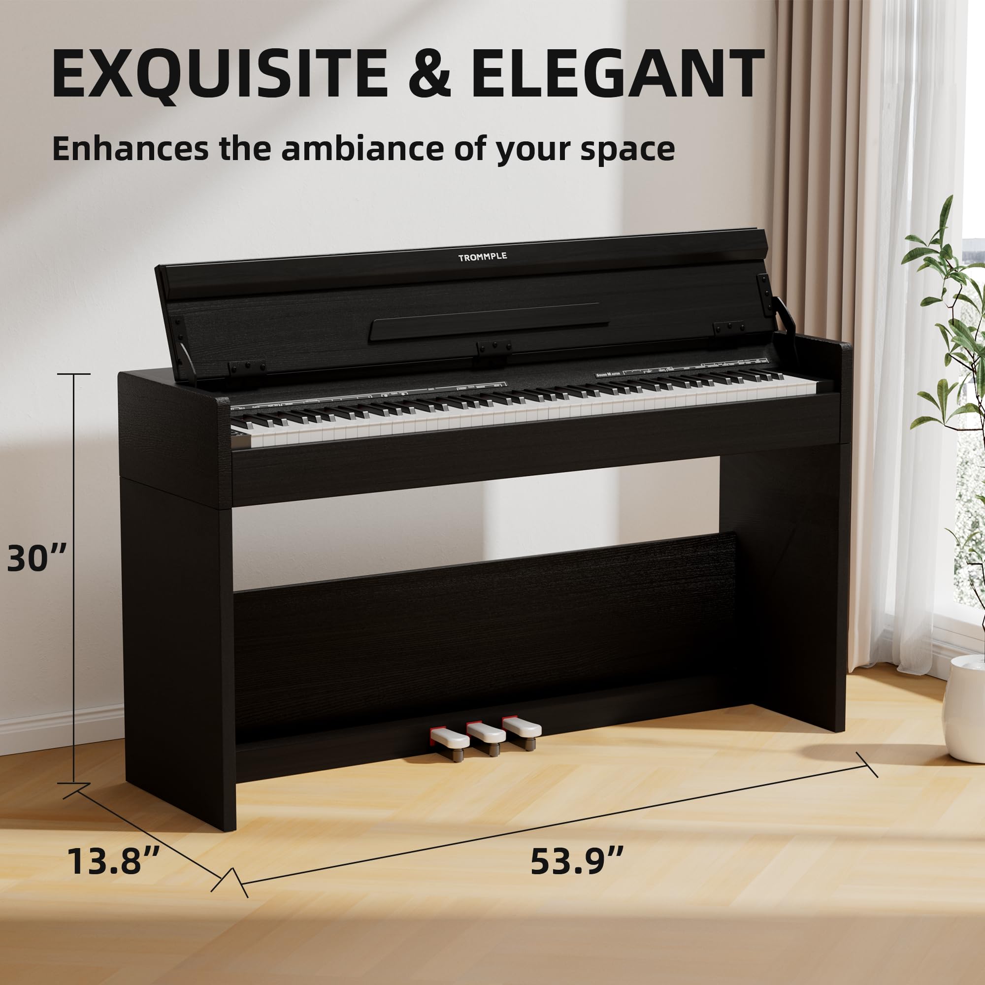 88 Key Digital Piano MUSTAR Digital Piano Keyboard 88 Keys Weighted ...