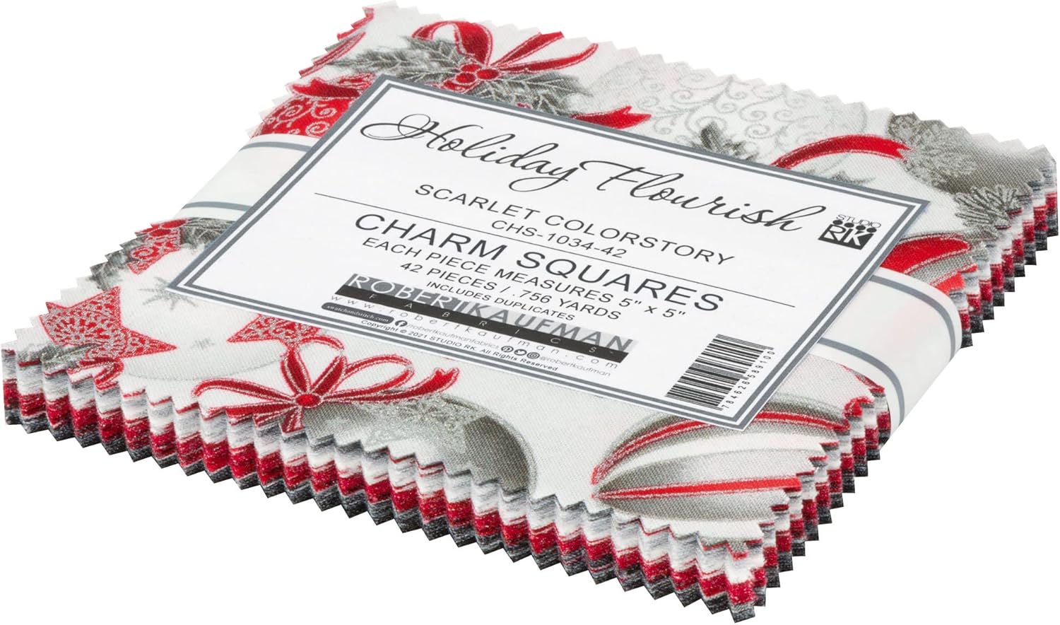 Amazon.com: Holiday Flourish 15 2021 Scarlet Charm Square 42 5-inch ...