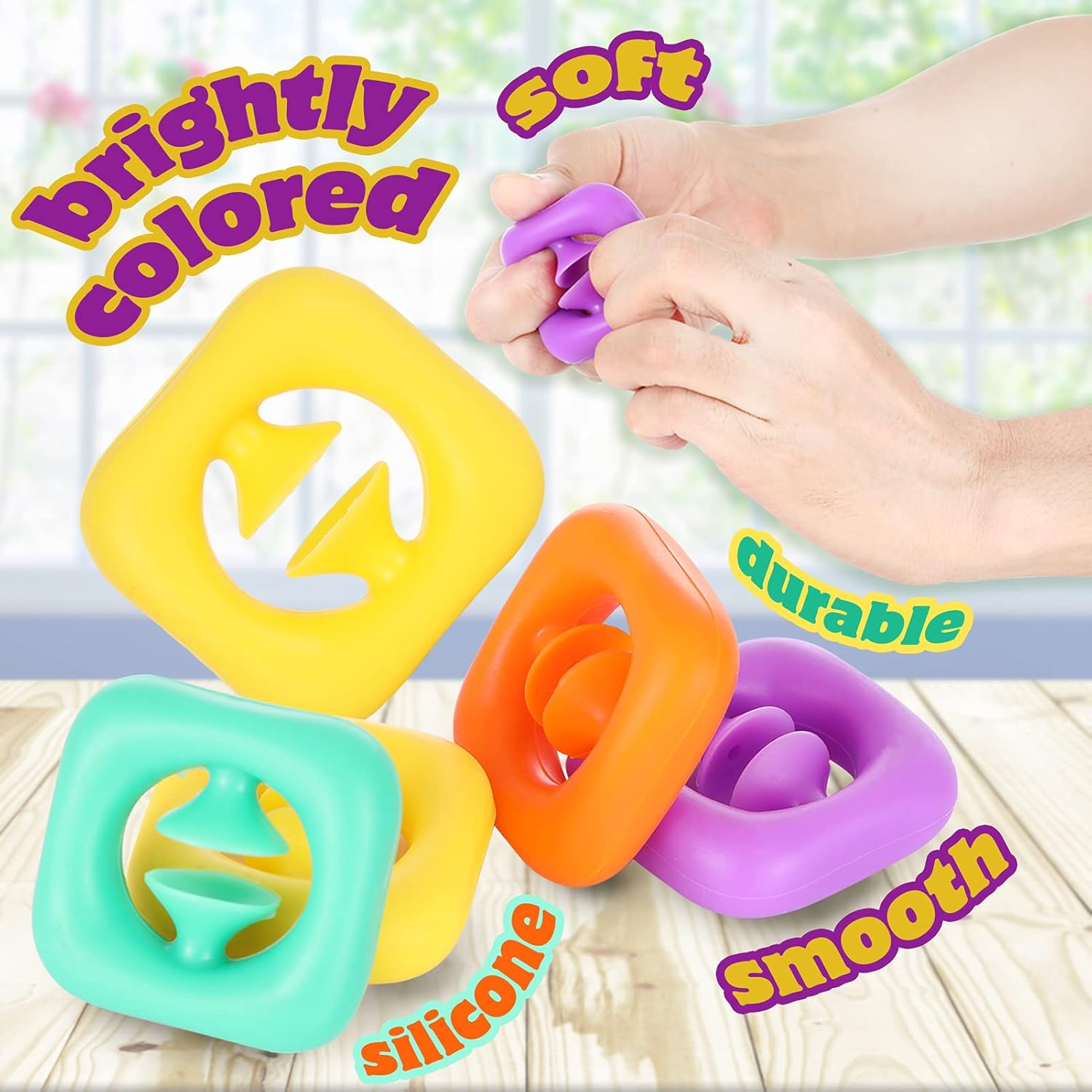 Fidget Snapper Toy Stress Relief Toy Rainbow Hand Grip Squeeze Grab PoP ...