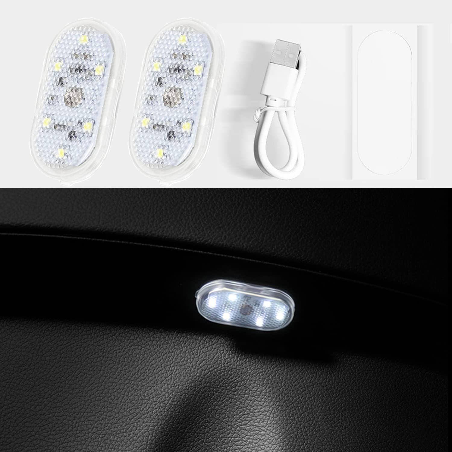 KASTWAVE Car LED Lights, Interior Portable Small Incar LED Touch Lights ...