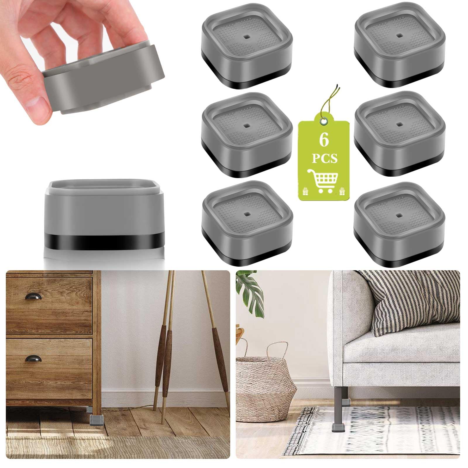 Amazon.com: Yookwutar 6 Pack Furniture Risers 1 Inch, Adjustable Bed ...