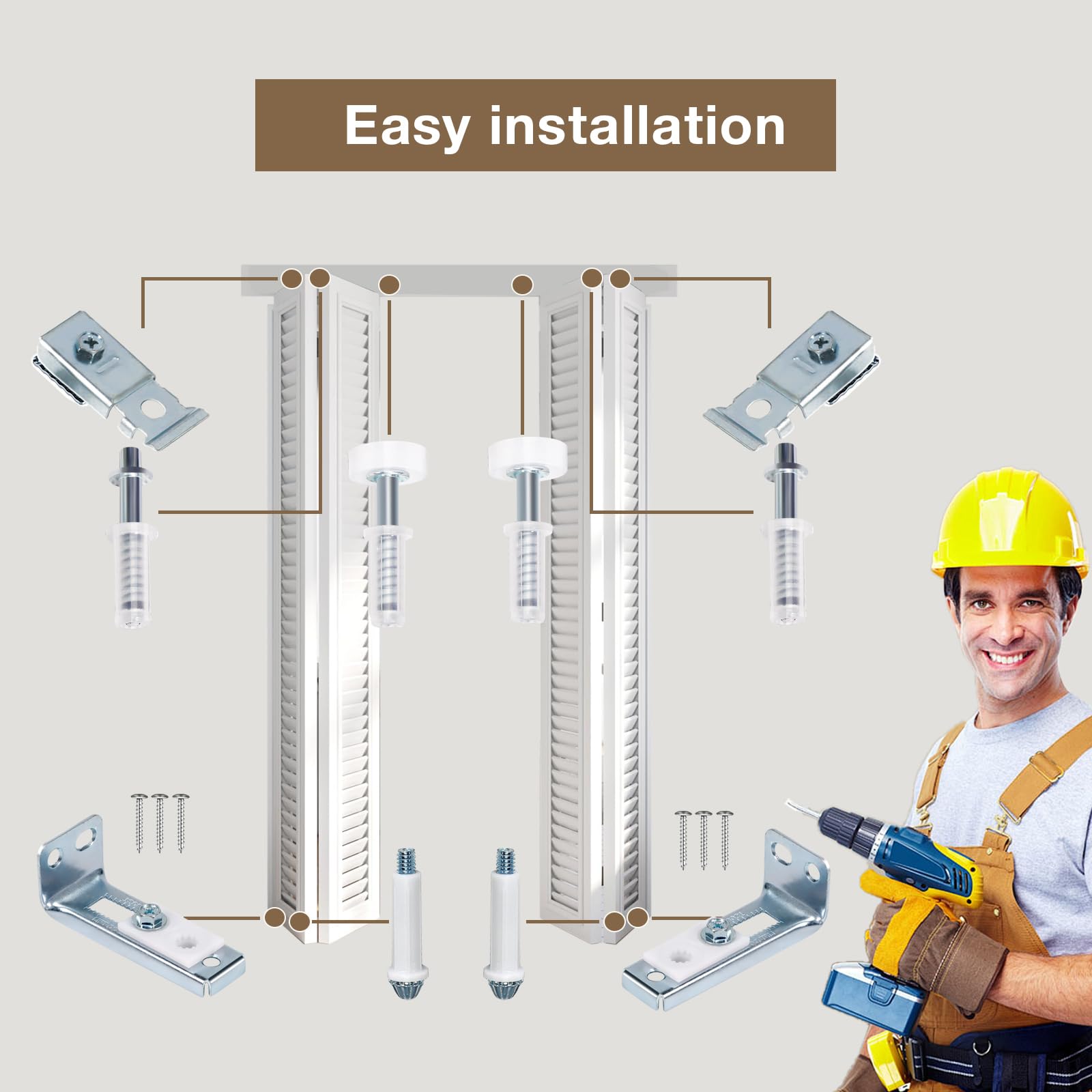 Snapklik.com : AWDIA Bifold Door Hardware Repair Kit For 7/8" To 1 ...