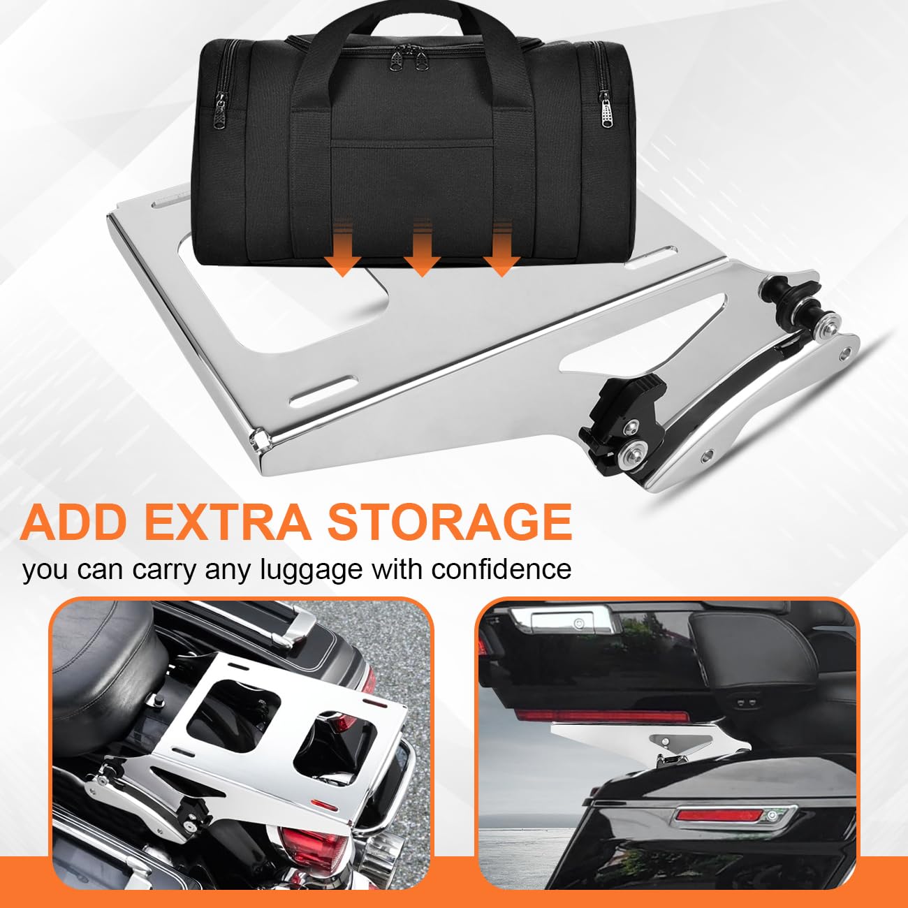 Harley Detachable Tour Pack Kit Dasen Two-Up Tour Pack Mounting Luggage ...