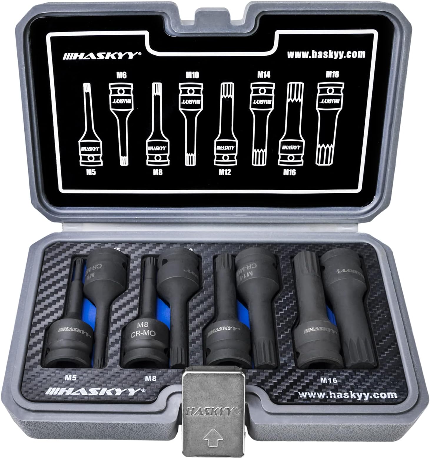 Lot de 12 douilles XZN Haskyy à denture multiple M4 M5 M6 M8 M9 M10 M11 ...