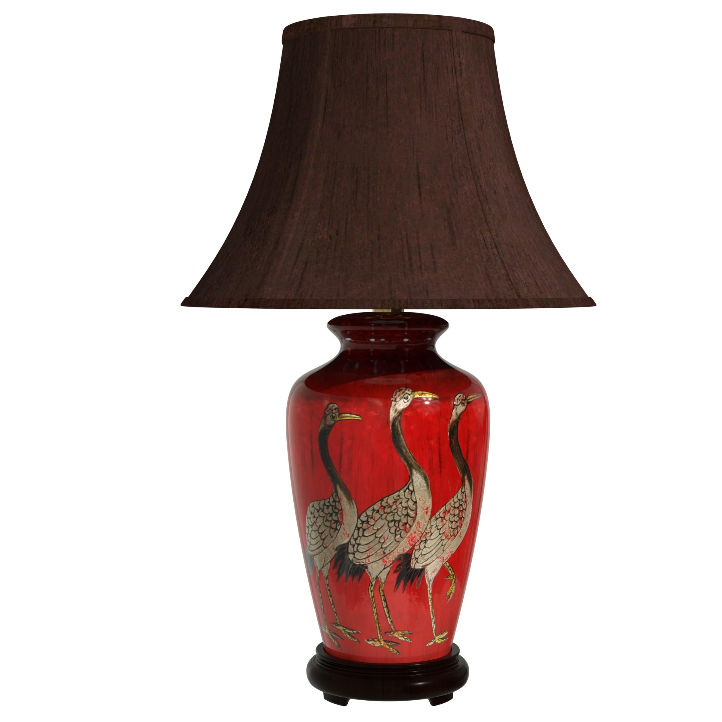 Amazon.com: Red Lantern 26" Crowned Vase Table Lamp, Red Cranes : Tools ...
