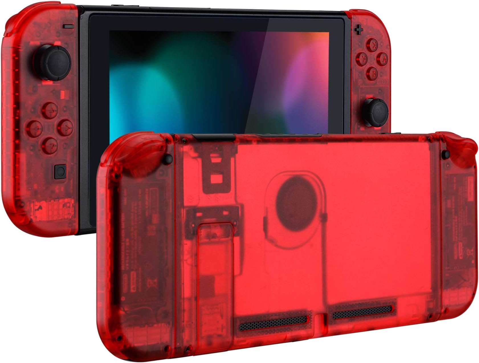 eXtremeRate Transparent Clear Red Back Plate for Nintendo Switch ...