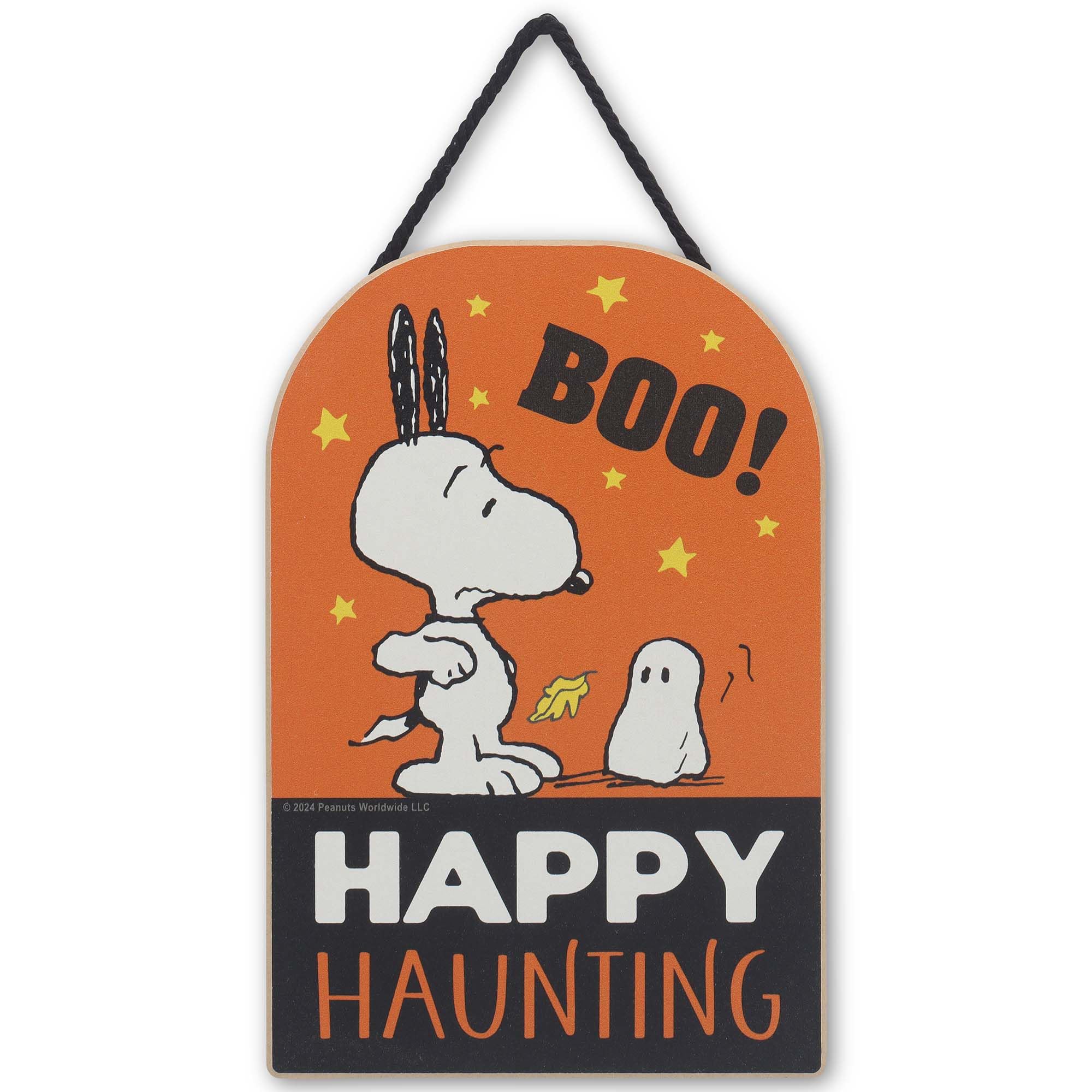 Snapklik.com : Peanuts Snoopy And Woodstock Happy Haunting Hanging Wood ...