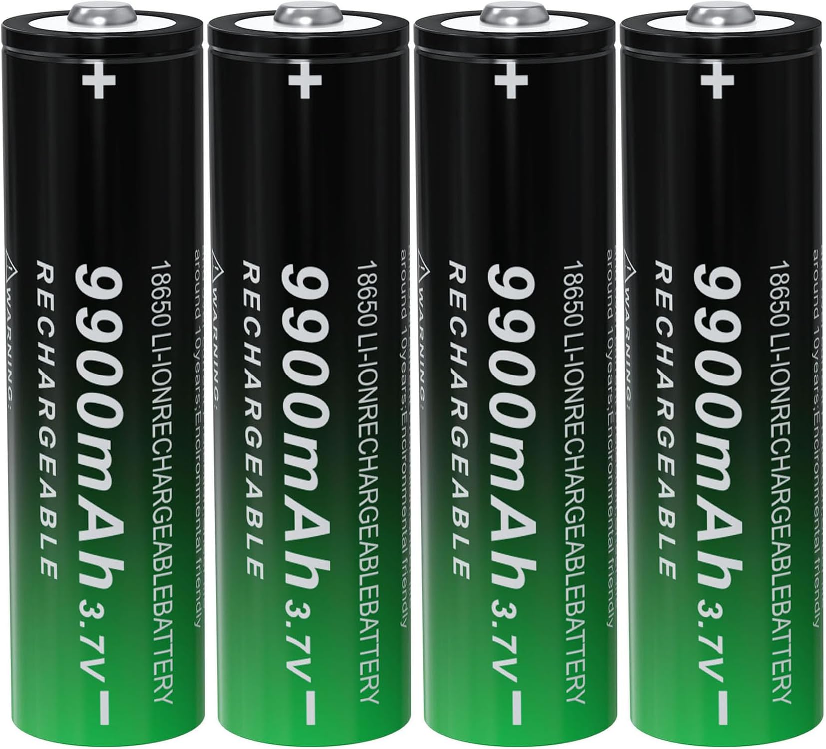 Amazon.com: ABCTOY 18650 Rechargeable Battery 3.7Volt Li-ion Batteries 9900mAh Button Top 4 Pack ...