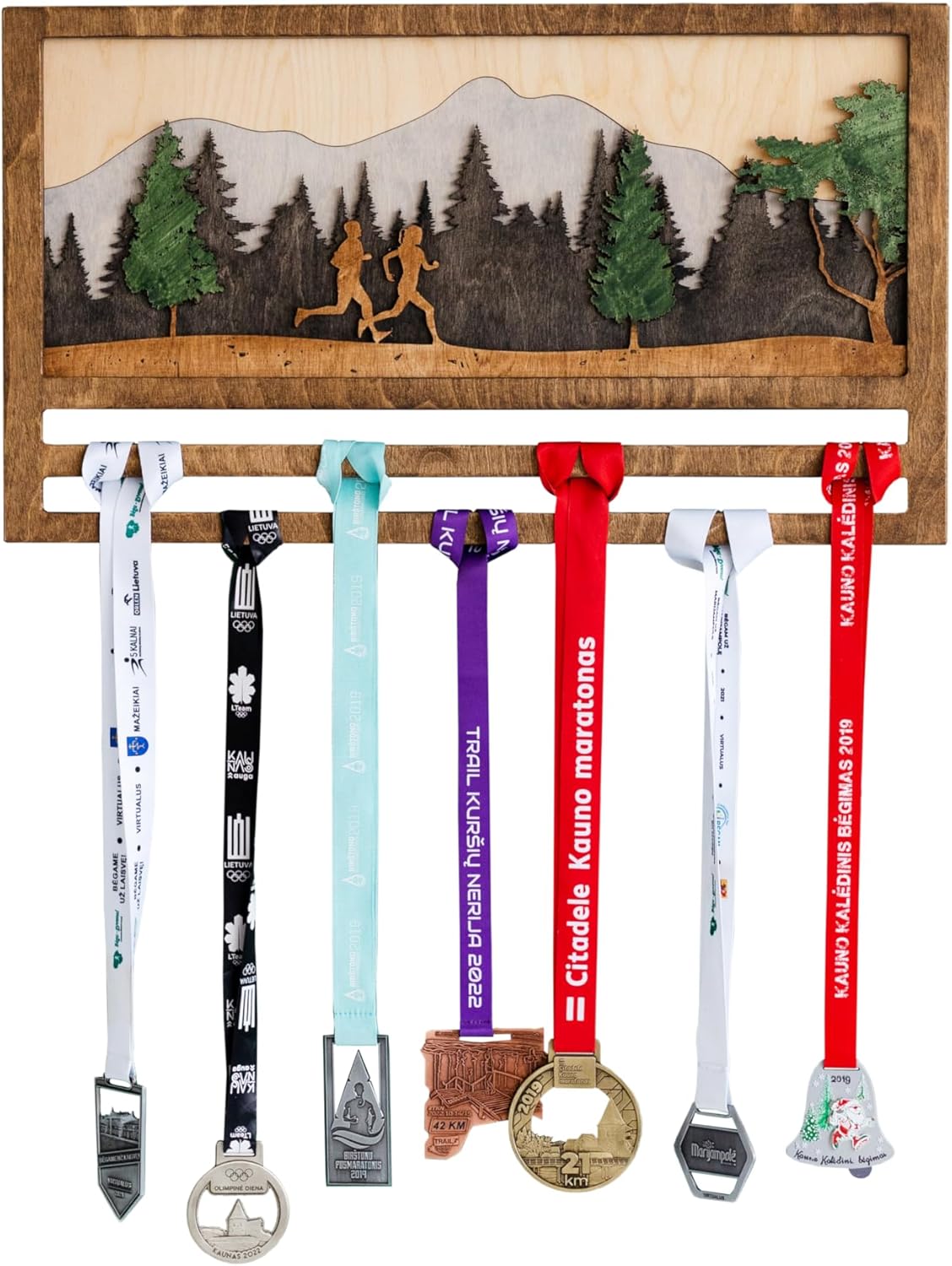Amazon.com : Wooden Running Medal Hanger - A Rustic Display for ...