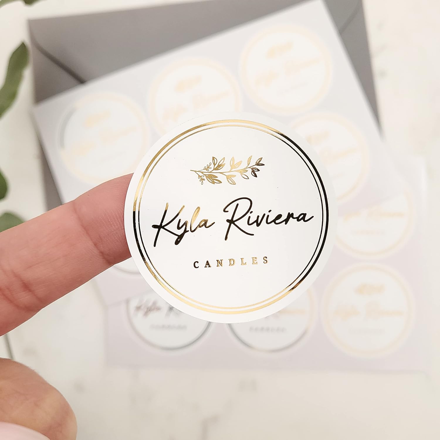 Amazon.com: Custom Stickers, Candle Labels Stickers, Gold Foil Stickers ...