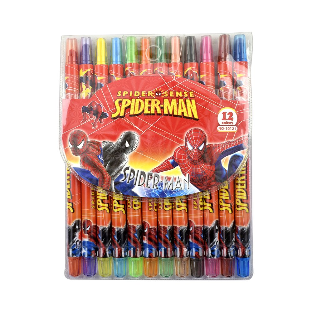 Shoppertize Spiderman Colorful Twistup Rolling Crayons Pen For Kids ...
