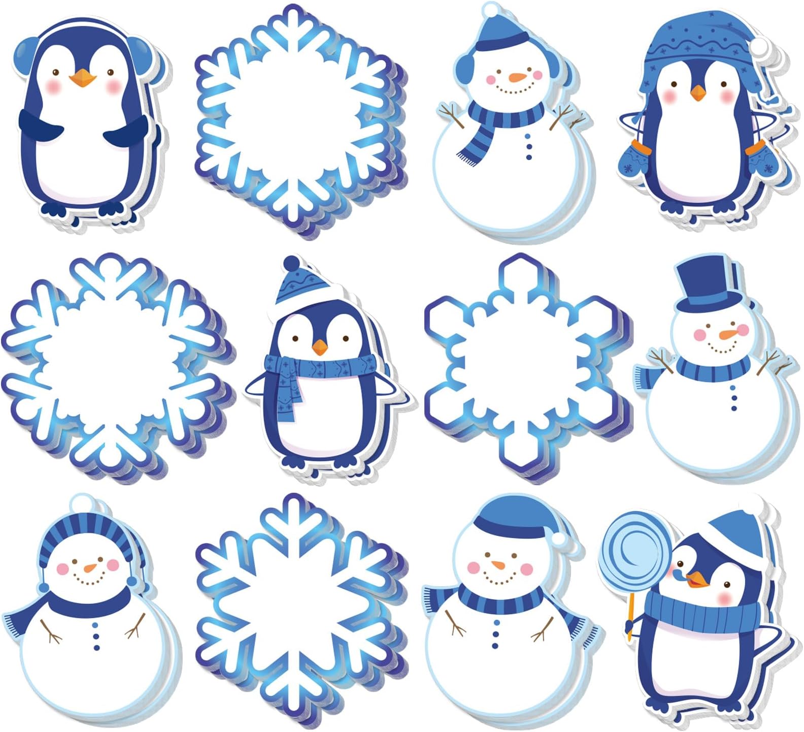 Amazon.com : Whaline 24Pcs Christmas Sticky Note 12 Designs Winter ...