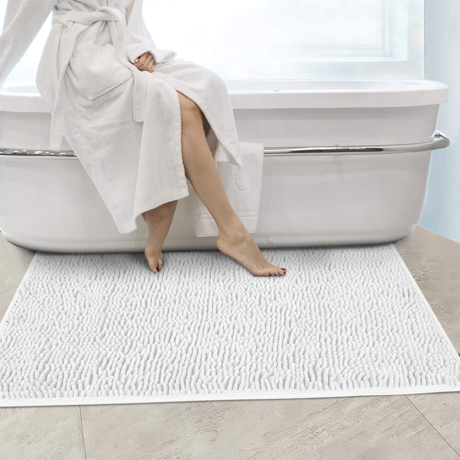 Amazon.com: HOMBYS 47 x 32 Extra Large Shower Mat for Shower Stall Tub ...