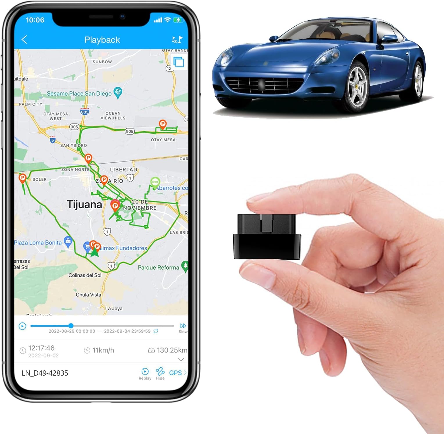 Amazon.com: Mini OBD GPS Tracker for Vehicle, OBDⅡ 16PIN Real-time ...