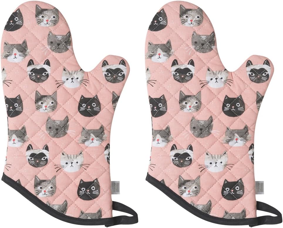 Amazon.com: Now Designs Basic Oven Mitt, Set of Two, Cats Meow, 2 Count ...