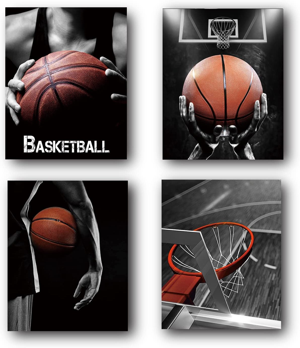 Amazon.com: liflikwall Basketball Art Prints, Set of 4 (8”X10”) - Gift ...