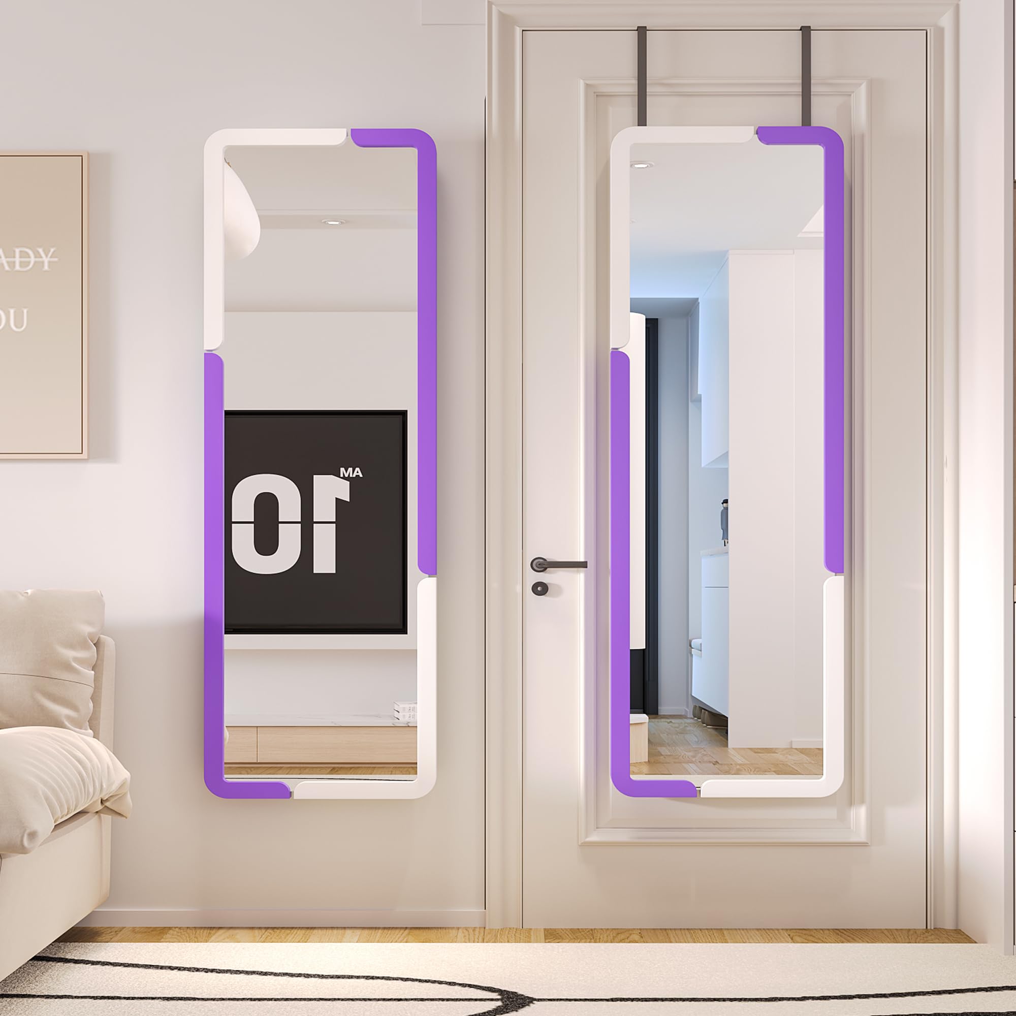 Amazon.com: Lvifur Full Length Wall Mirror 48”x15”, Hanging Full Body ...