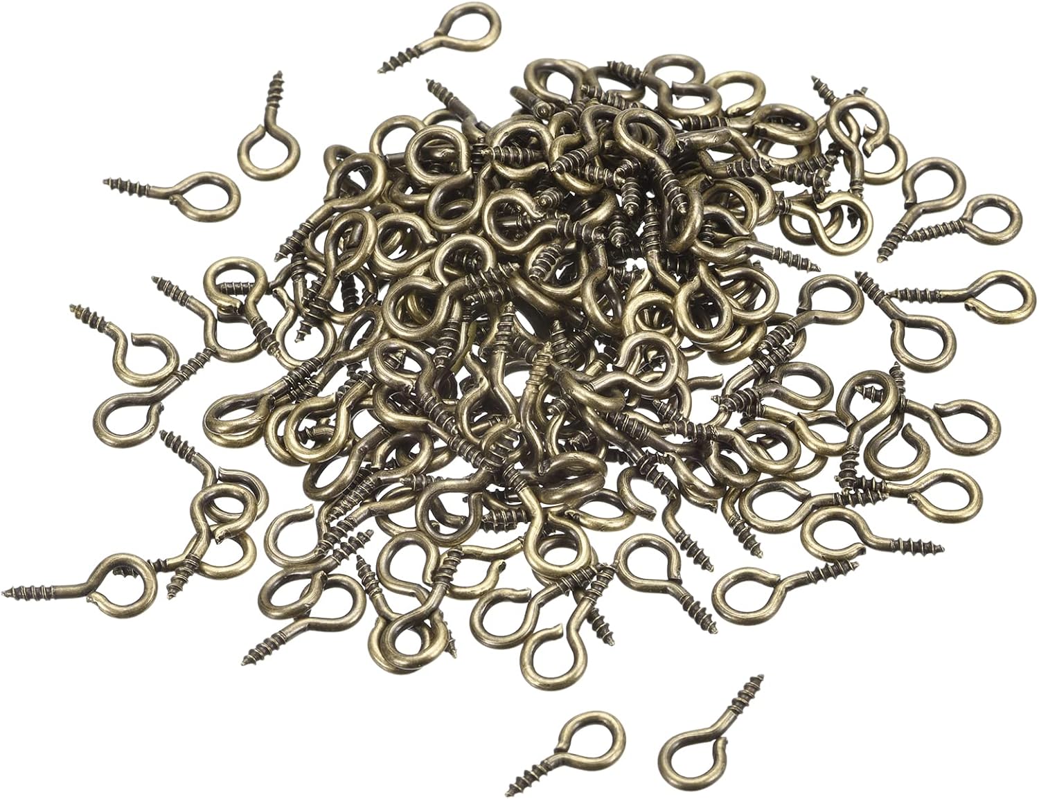 Amazon.com: uxcell 200Pcs Small Screw Eye Pins Hooks Mini Eyelets ...