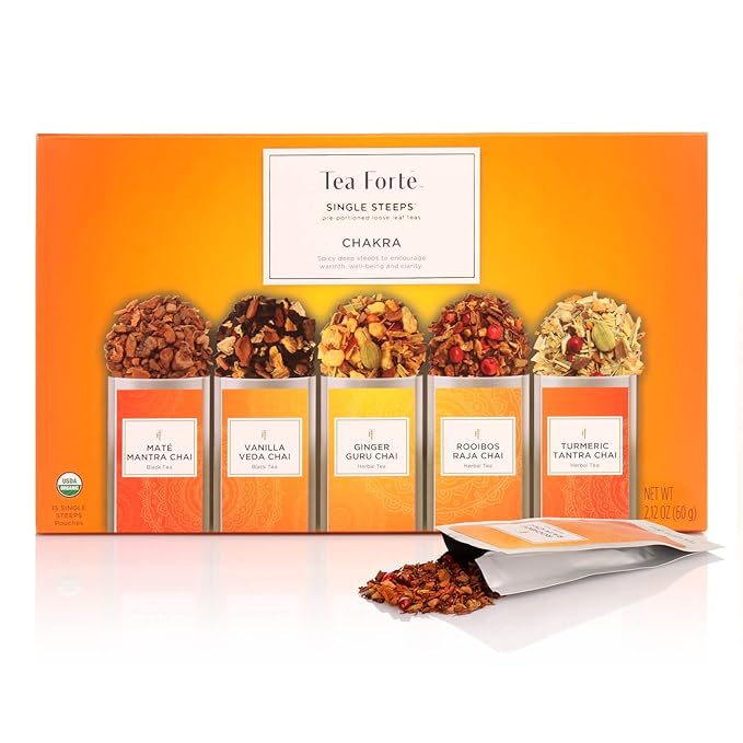 Amazon.com : Tea Forte Single Steeps Loose Leaf Tea Sampler, Assorted ...